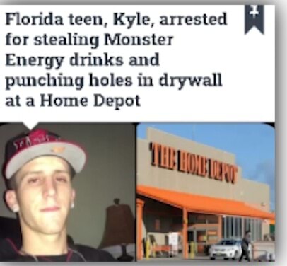 Florida teen, Kyle, arrested for stealing Monster Energy drinks and ...