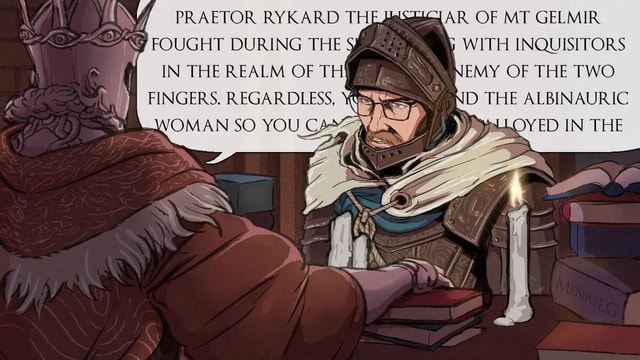 PRAETOR RYKARD AR OF MT GELMIR FOUGHT DURING THE WITH INQUISITORS @ THE ...