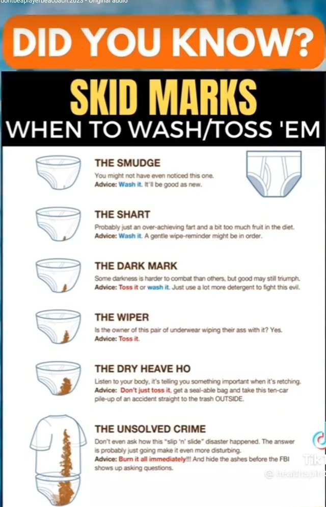 'DID KNOW? SKID MARKS WHEN TO 'EM - THE SMUDGE might not have even ...