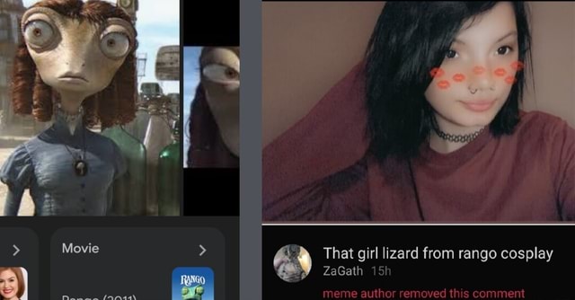 Movie > That girl lizard from rango cosplay ZaGath meme author removed ...
