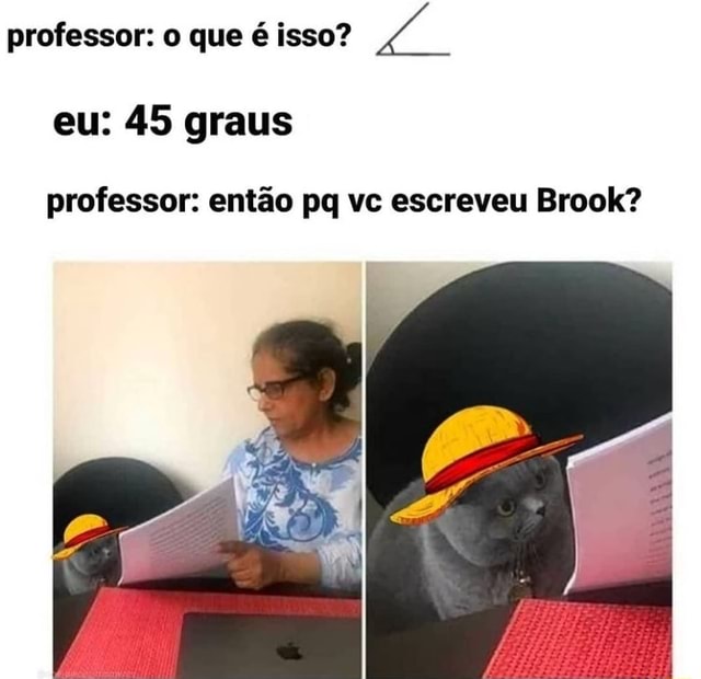 Professor: o que é isso? eu: 45 graus professor: então pq vc escreveu ...