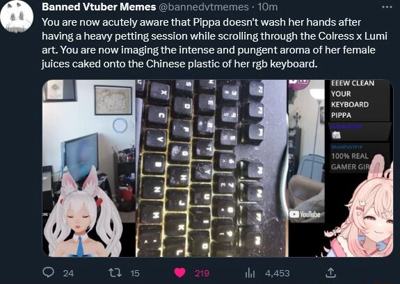 Banned Vtuber Memes @bannedvimemes You are now acutely aware that Pippa doesn't wash her hands ...