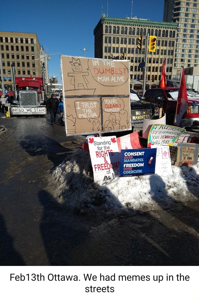 CONSENT FREEDOM Feb13th Ottawa. We had memes up in the streets - iFunny