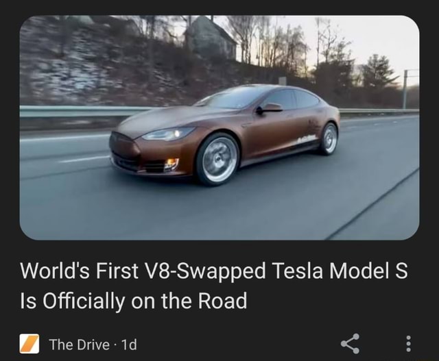 World's First V8-Swapped Tesla Model S Is Officially on the Road The ...