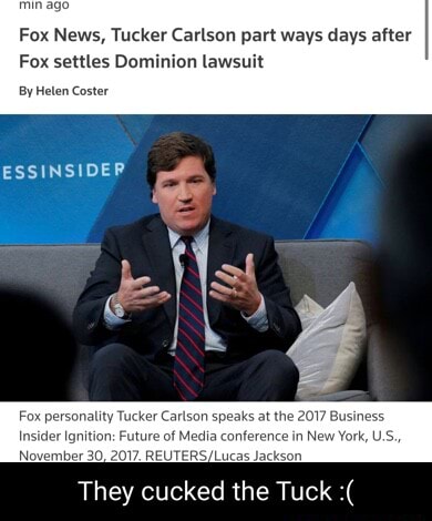 Fox News, Tucker Carlson part ways days after Fox settles Dominion ...