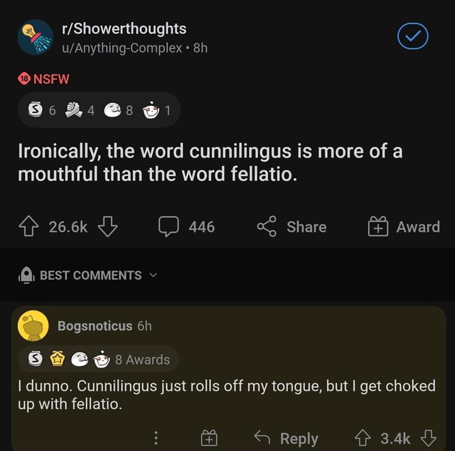 NSFW Ironically, the word cunnilingus is more of a mouthful than the ...
