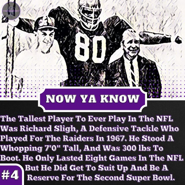 NOW YA KNOW The Tallest Player To Ever Play In The NFL Was Richard ...