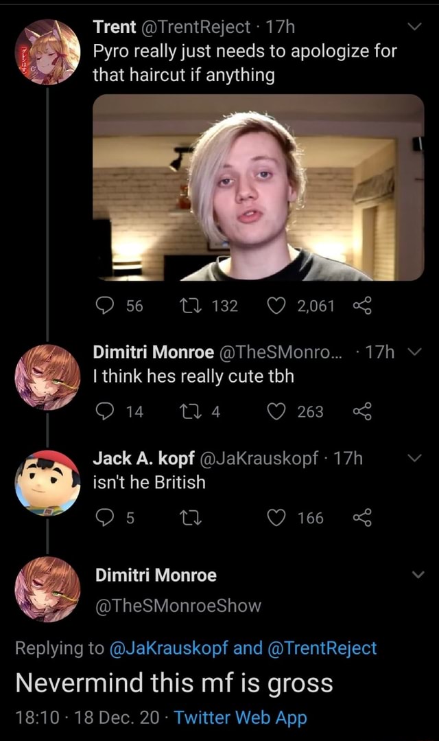 Trent @TrentReject I Pyro really just needs to apologize for that ...