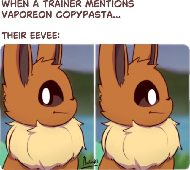 WHEN A TRAINER MENTIONS VAPOREON COPY PAST THEIR EEVEE: - iFunny