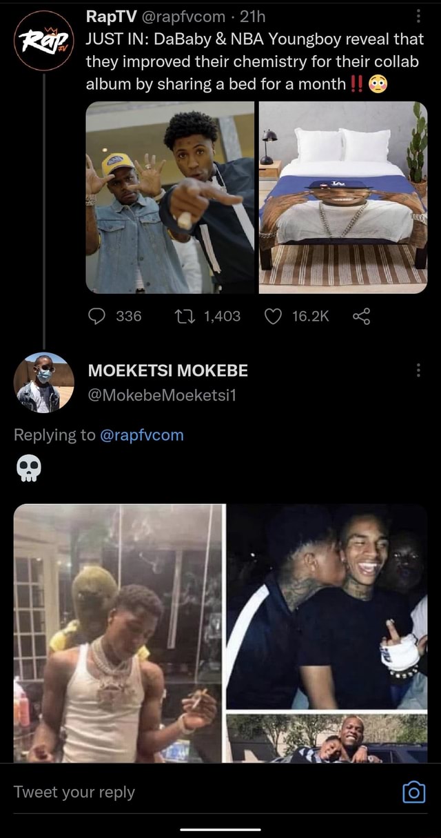 Rep JUST IN: DaBaby & @rapfvcom NBA Youngboy reveal that they improved ...