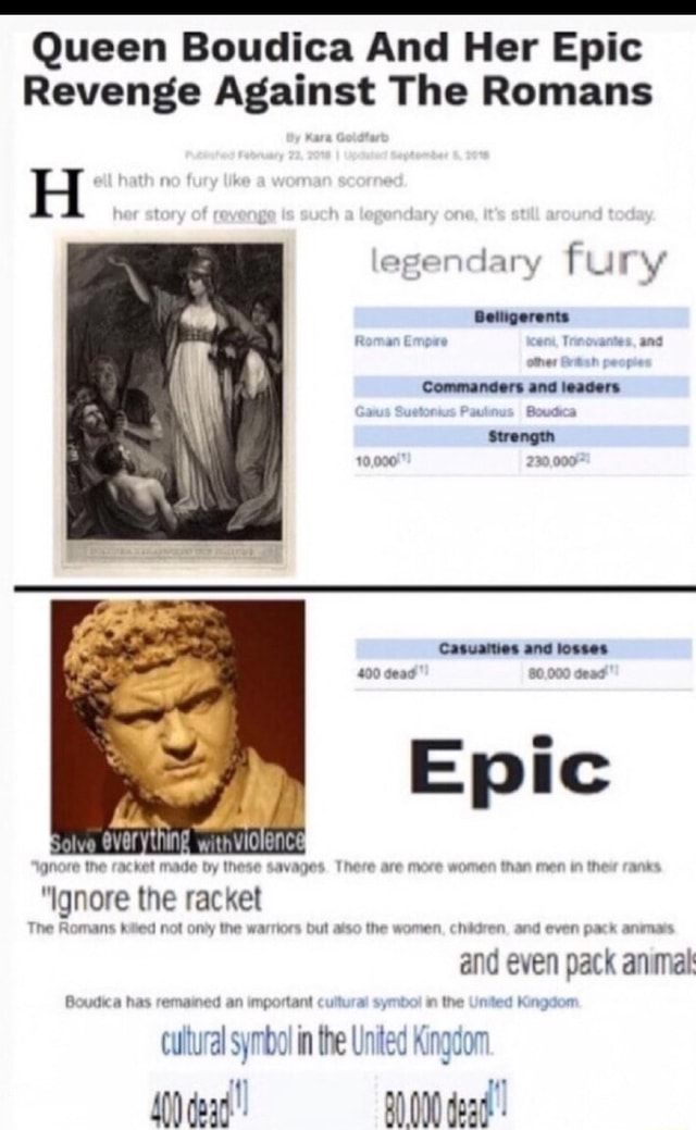 Queen Boudica And Her Epic Revenge Against The Romans - iFunny