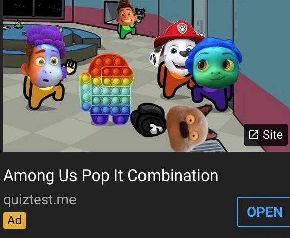 Among Us Pop It Combination quiztest.me Site OPEN - iFunny