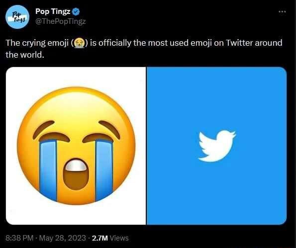 Pop Ting @ The crying emoji is officially the most used emoji on ...