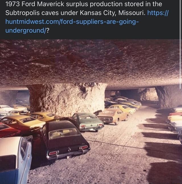 1973 Ford Maverick surplus production stored in the Subtropolis caves ...