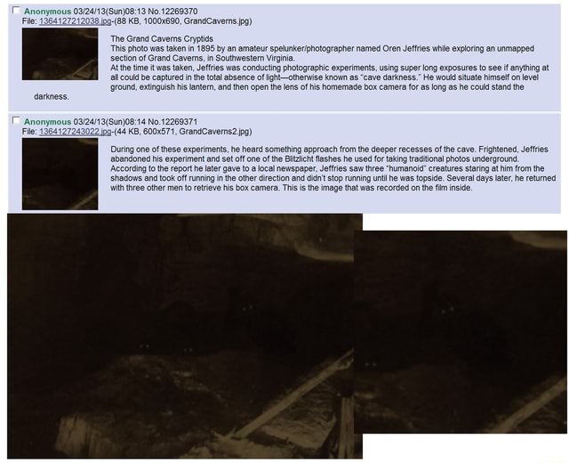 T Anonymous 03/24/13(Sun)08:13 No.12269370 The Grand Caverns Cryptids ...