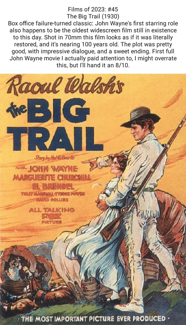 Films of 2023: #45 The Big Trail (1930) Box office failure-turned ...