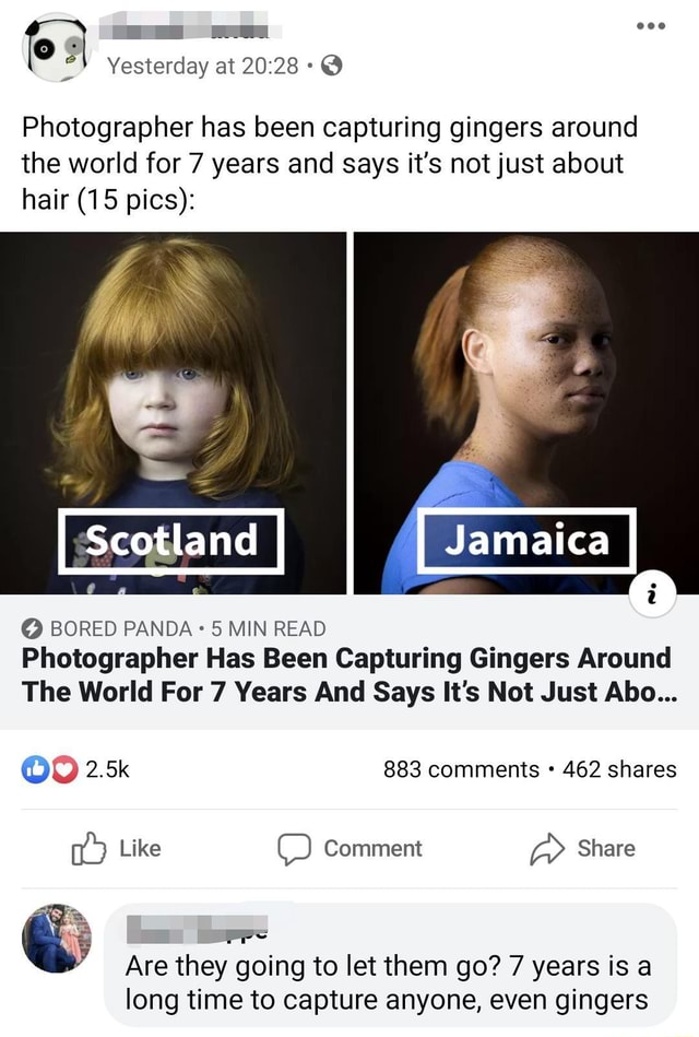 Yesterday at @ Photographer has been capturing gingers around the world ...