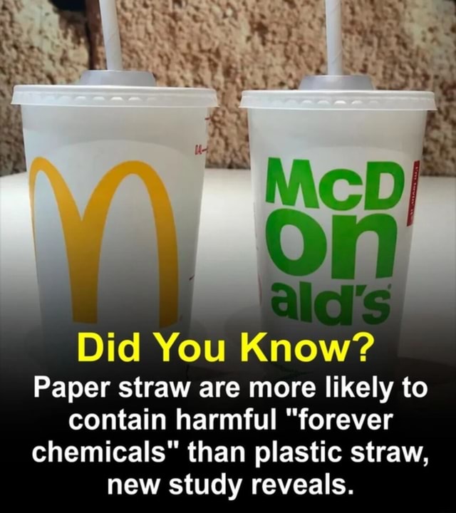 Did You Know? Paper straw are more likely to contain harmful "forever ...