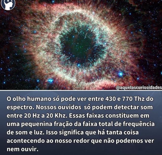 Quelascuriosidades O olho humano só pode ver entre 430 e 770 Thz do ...