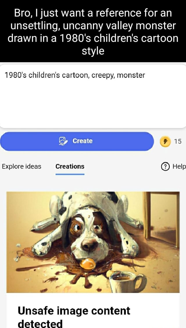Bro, I just want a reference for an unsettling, uncanny valley monster ...