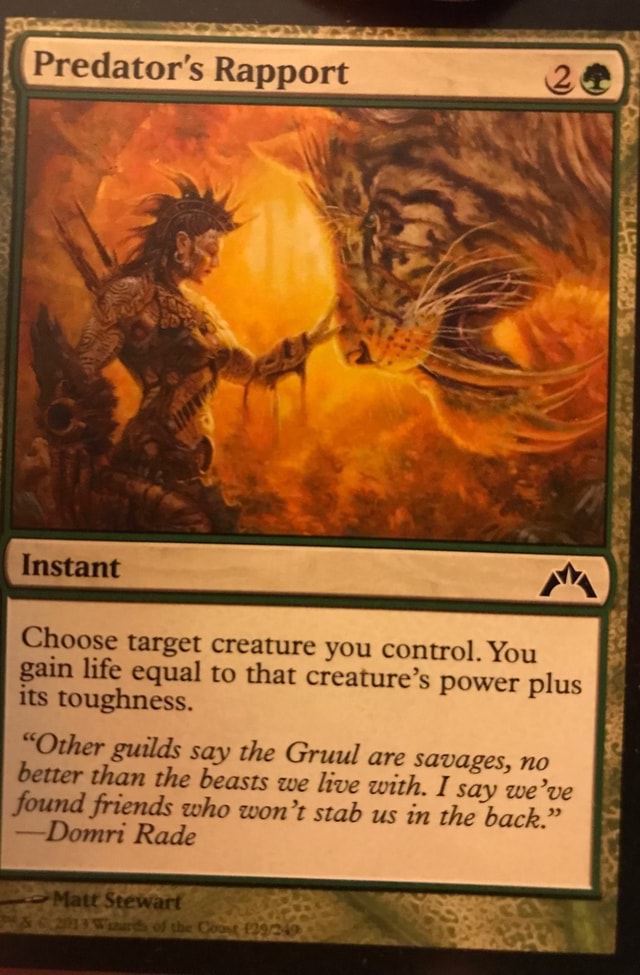 Choose target creature you control. You gain life equal to that ...