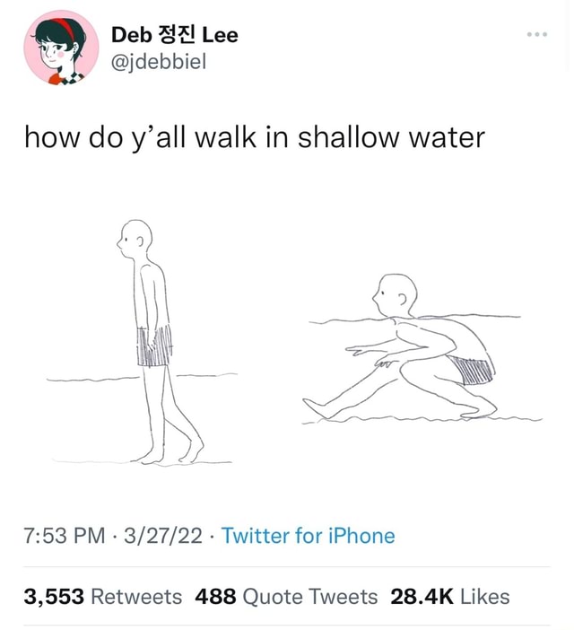 Dab Lea how do y'all walk in shallow water 7253 PM Twitter for iPhone ...
