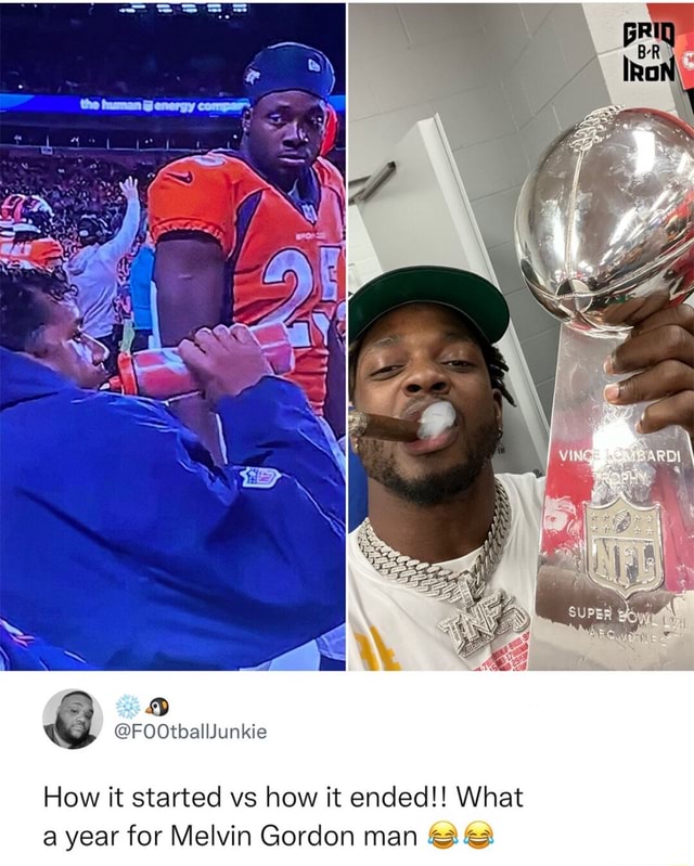 How it started vs how it ended!! What a year for Melvin Gordon man - iFunny