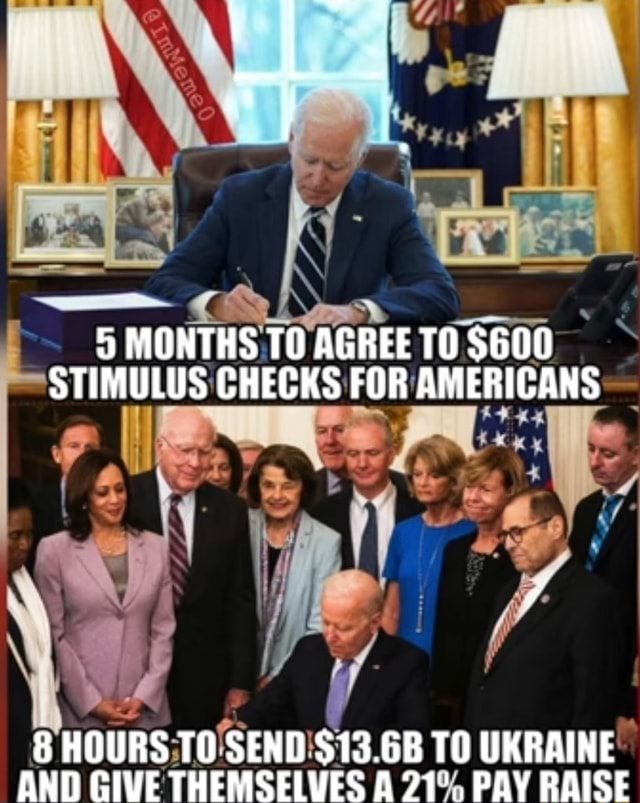MONTHS TO AGREE $600 STIMULUS CHECKS FOR AMERICANS we 8 HOURS TO SEND ...