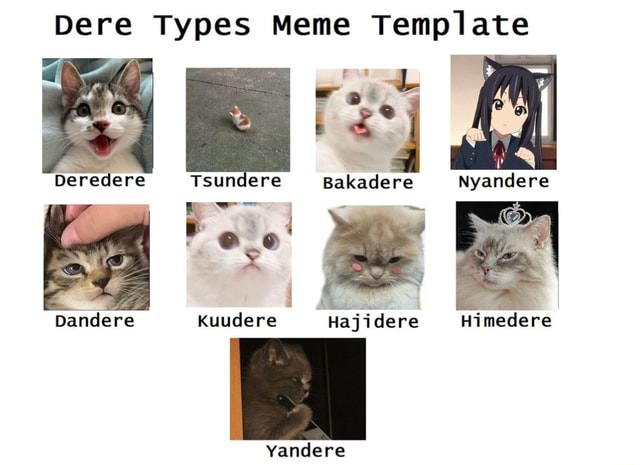 Dere Types Meme Template Dandere Hajidere - iFunny