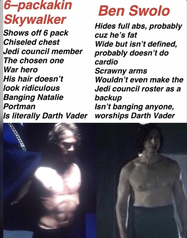 6-packakin Ben Swolo Sky wal k er Hides full abs, probably Shows off 6 ...