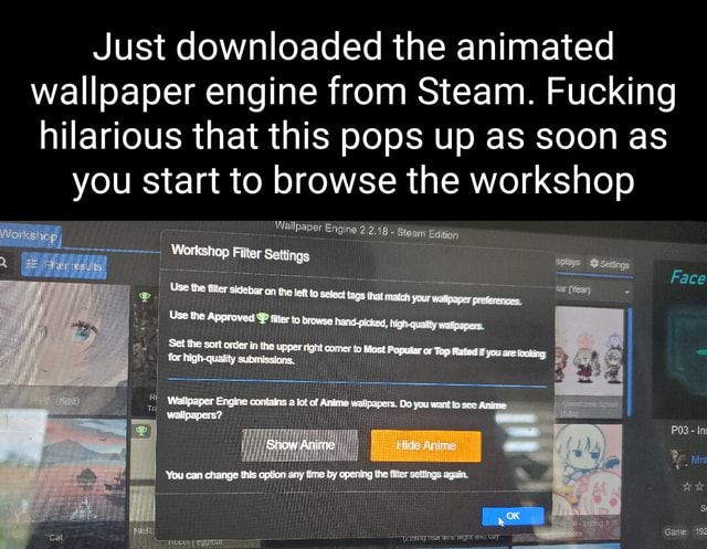 Just downloaded the animated wallpaper engine from Steam. Fucking ...