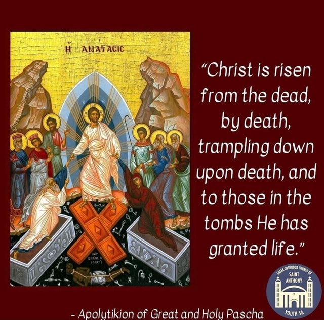 I "Christ is risen from the dead, by death, trampling down upon death ...