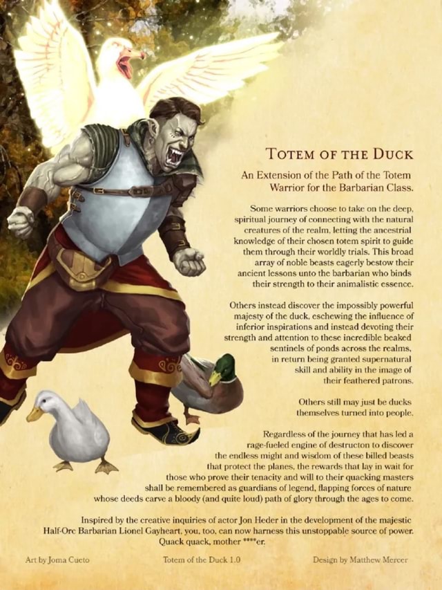 'TOTEM OF THE DUCK An Extension of the Path of the Totem Warrior for ...