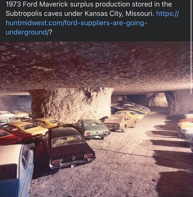 1973 Ford Maverick surplus production stored in the Subtropolis caves ...