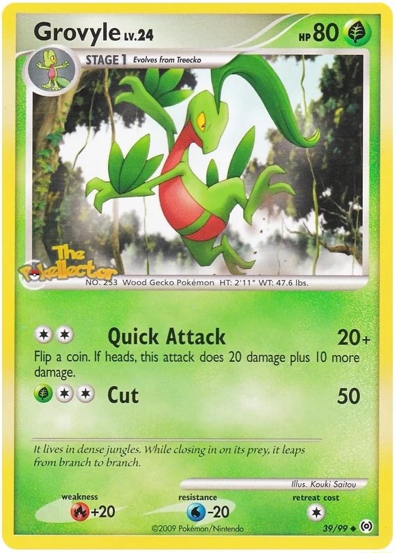 Grovylew.24 STAGE Evolves from Treecko Quick Attack 20+ Flip a coin. If ...