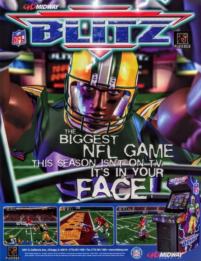 NFL Blitz - Arcade - videogames advert in the late '90s (GBC, N64, PC ...