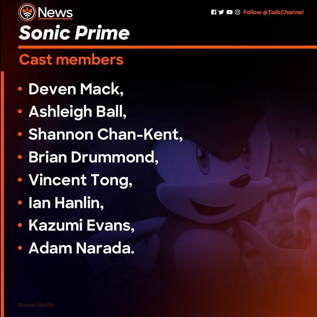 News Follow @TailsChannel Sonic Prime Cast members Deven Mack, Ashleigh ...
