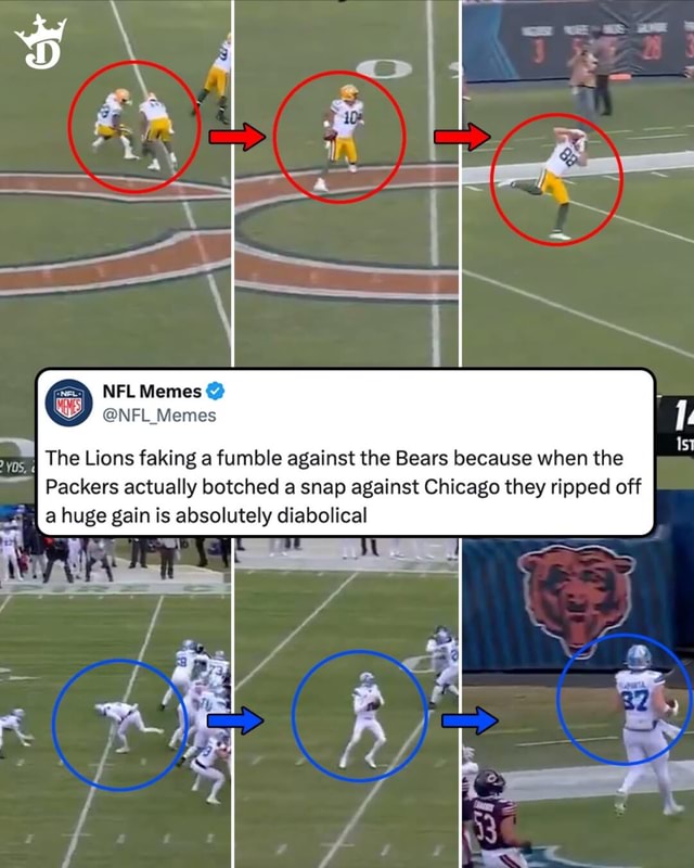 NFL Memes @NFL Memes I The Lions faking a fumble against the Bears ...