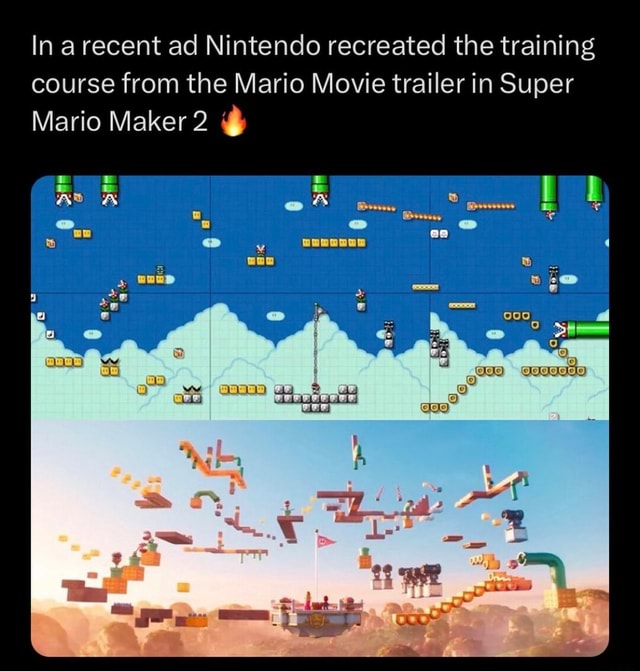 In arecent ad Nintendo recreated the training course from the Mario ...