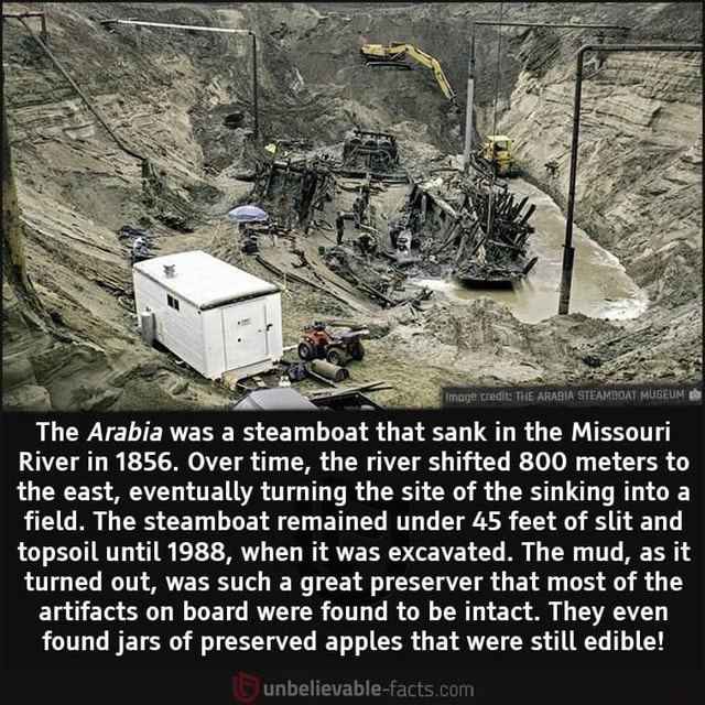 Imoge tredit: TiE MUSEUM The Arabia was a steamboat that sank in the ...