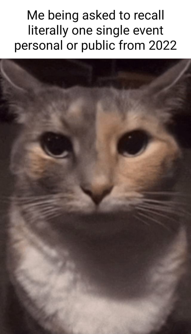 Me being asked to recall literally one single event personal or public ...