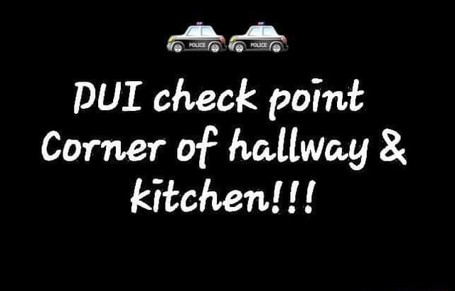 DUI check point Corner of hallway kitchen!!! - iFunny