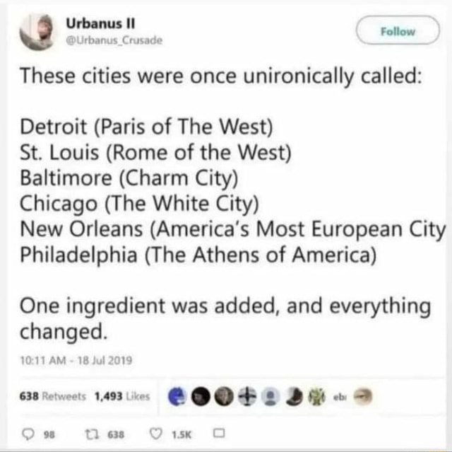 These cities were once unironically called: Detroit (Paris of The West ...