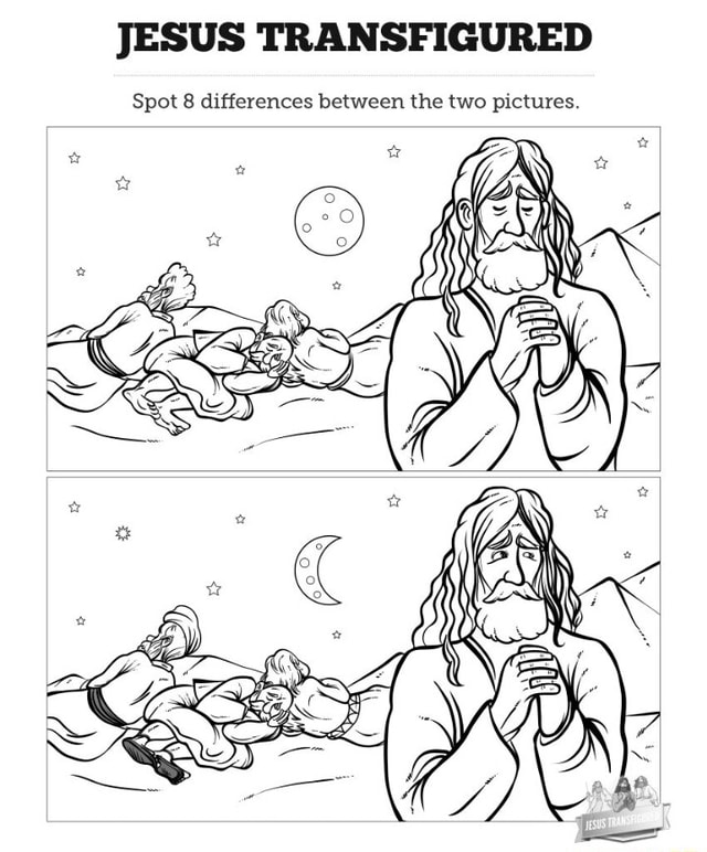 JESUS TRANSFIGURED Spot 8 differences between the two pictures. - iFunny