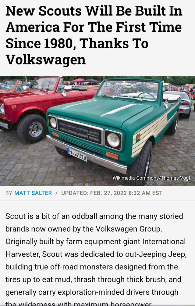 New Scouts Will Be Built In America For The First Time Since 1980 ...