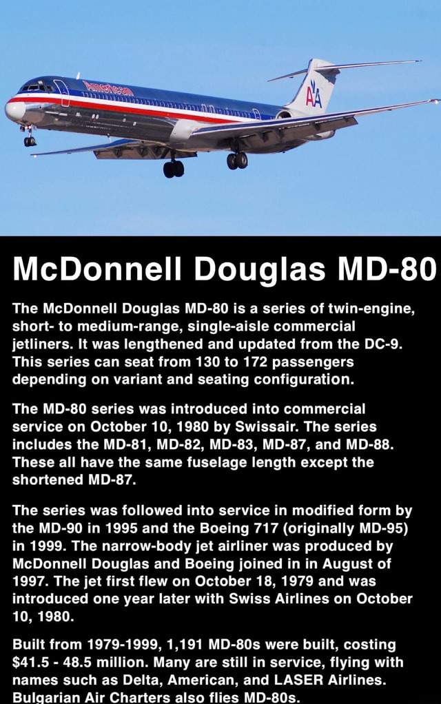 McDonnell Douglas MD-80 The McDonnell Douglas MD-80 is a series of twin ...