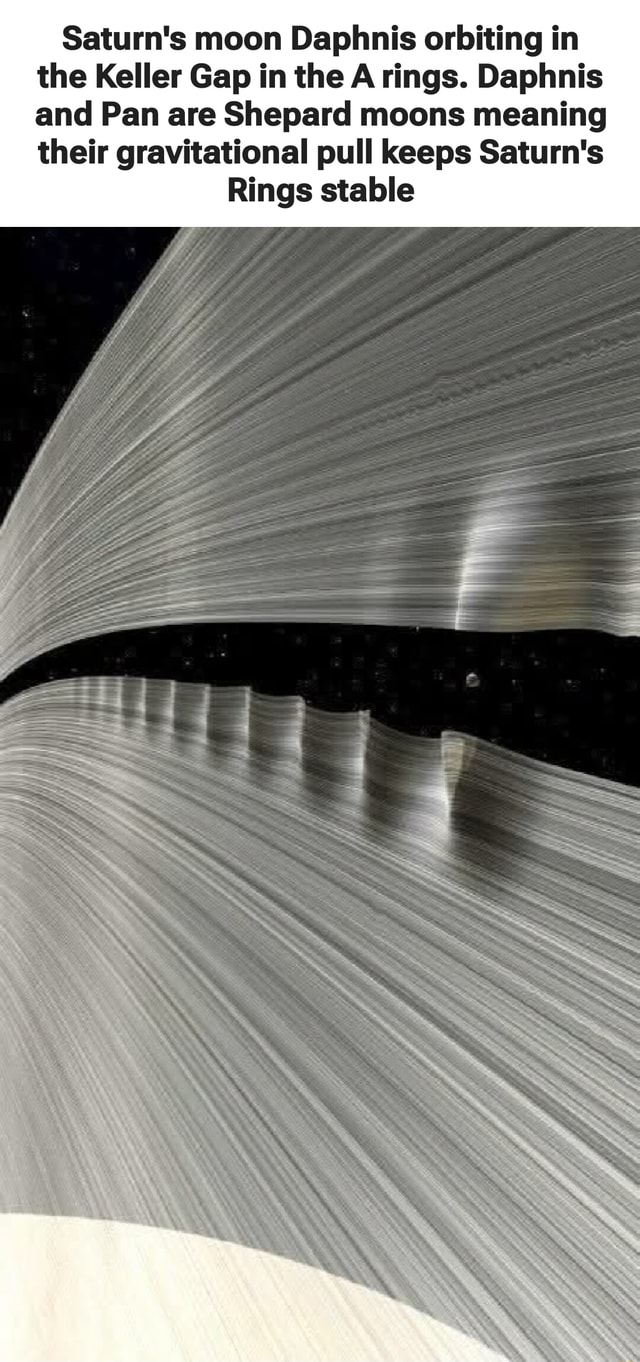 Saturn's moon Daphnis orbiting in the Keller Gap in the A rings ...