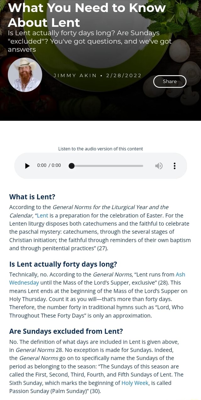 What You Need to Know About Lent Is Lent actually forty days long? Are ...