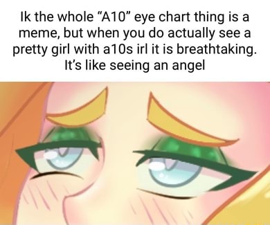 Ik the whole eye chart thing is a meme, but when you do actually see a ...