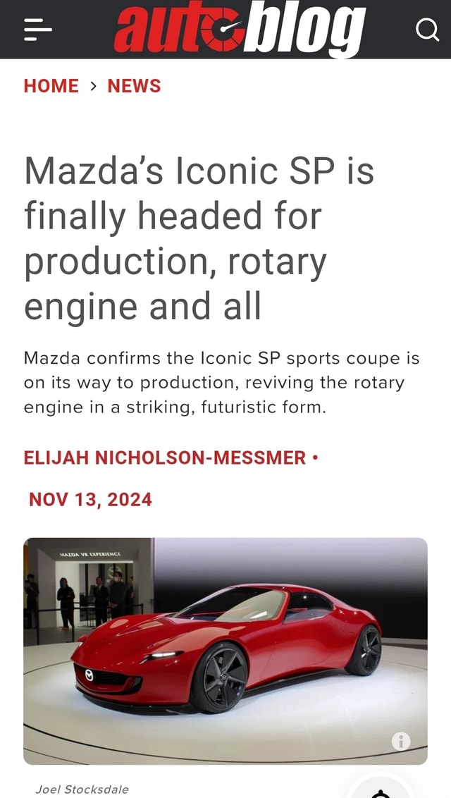 - lOg HOME > NEWS Mazda's Iconic SP is finally headed for production ...